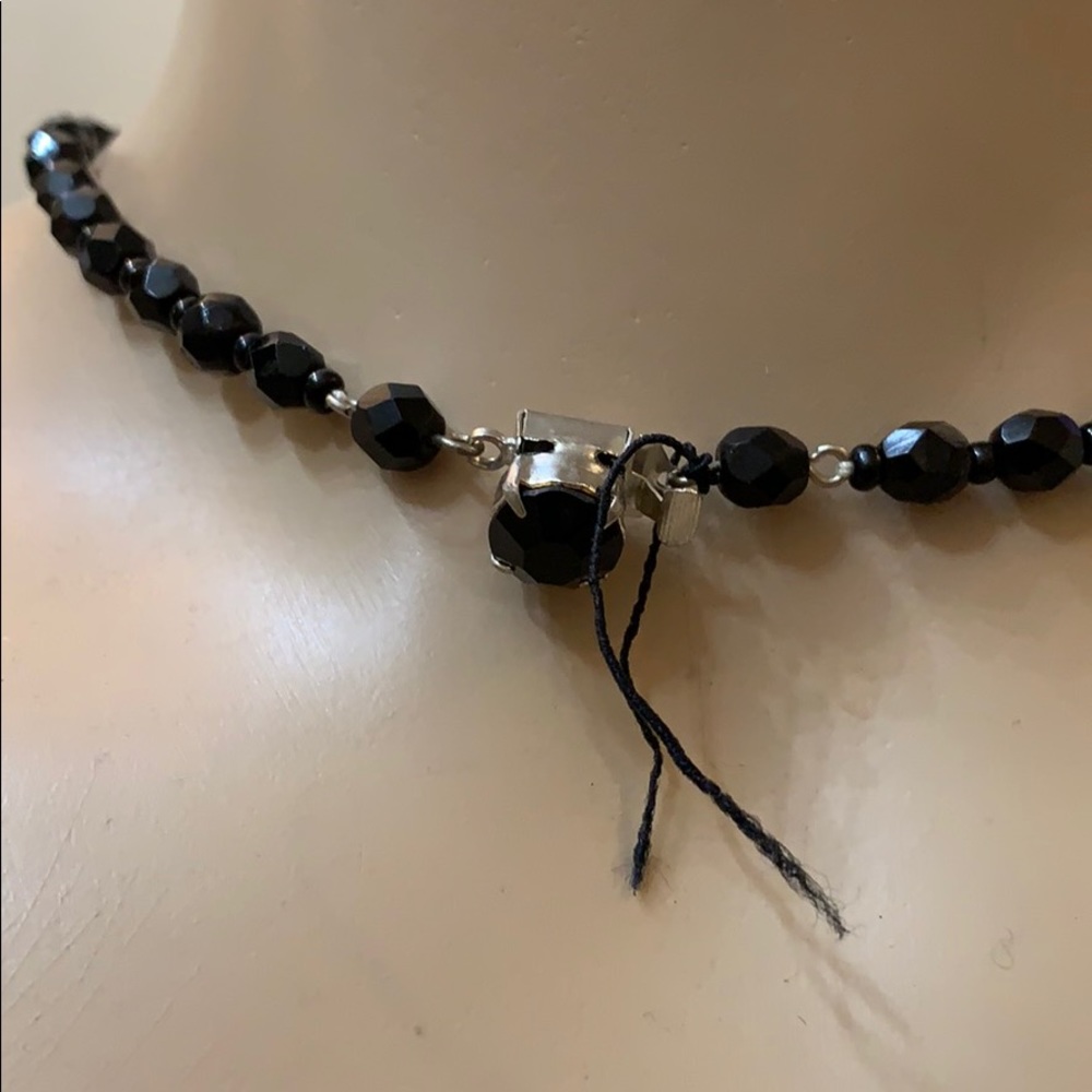 Vintage Whimsical Art Deco Black Faceted Czech Glass … - Gem